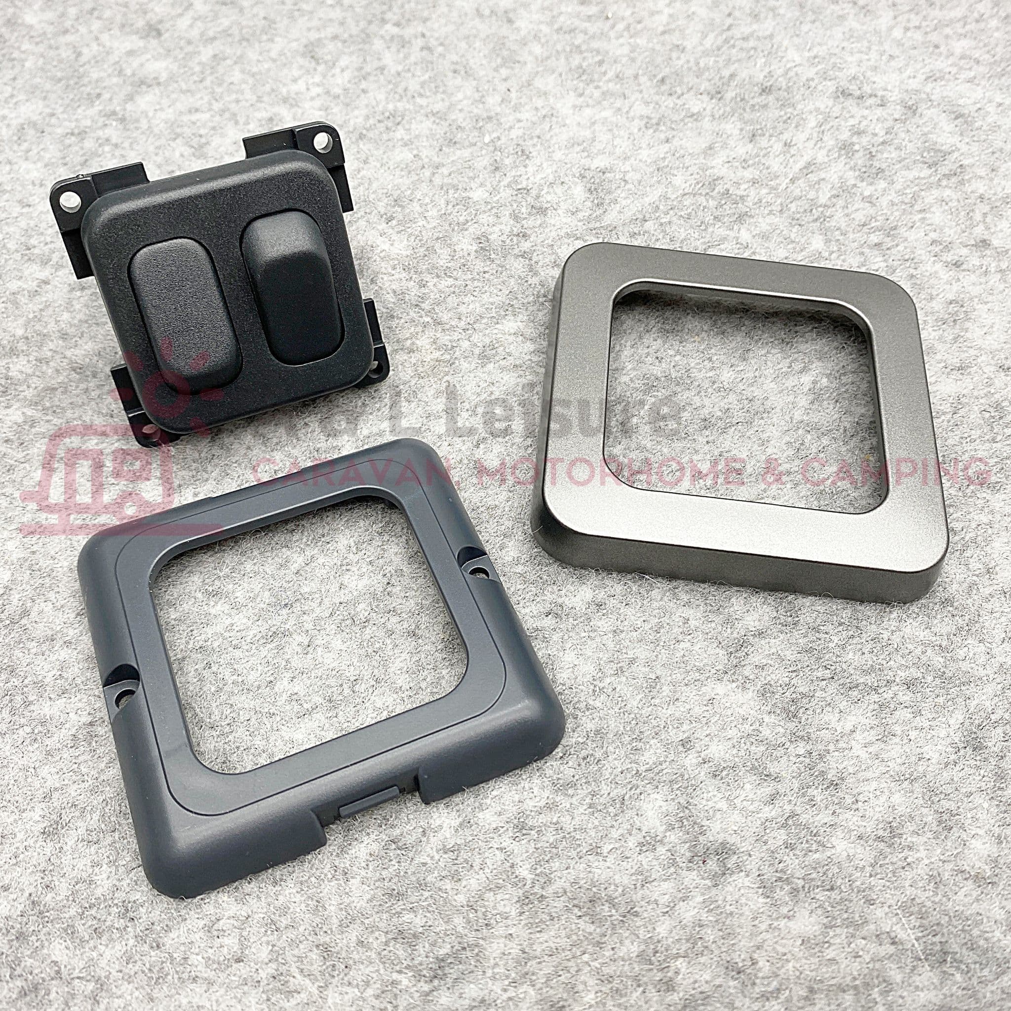 CBE C-Line 2-Way 12 - 250v Switch & Faceplate - Gun Metal Grey - CT Range